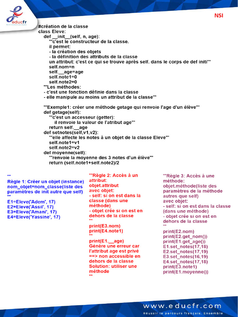 Résumé Classes | PDF