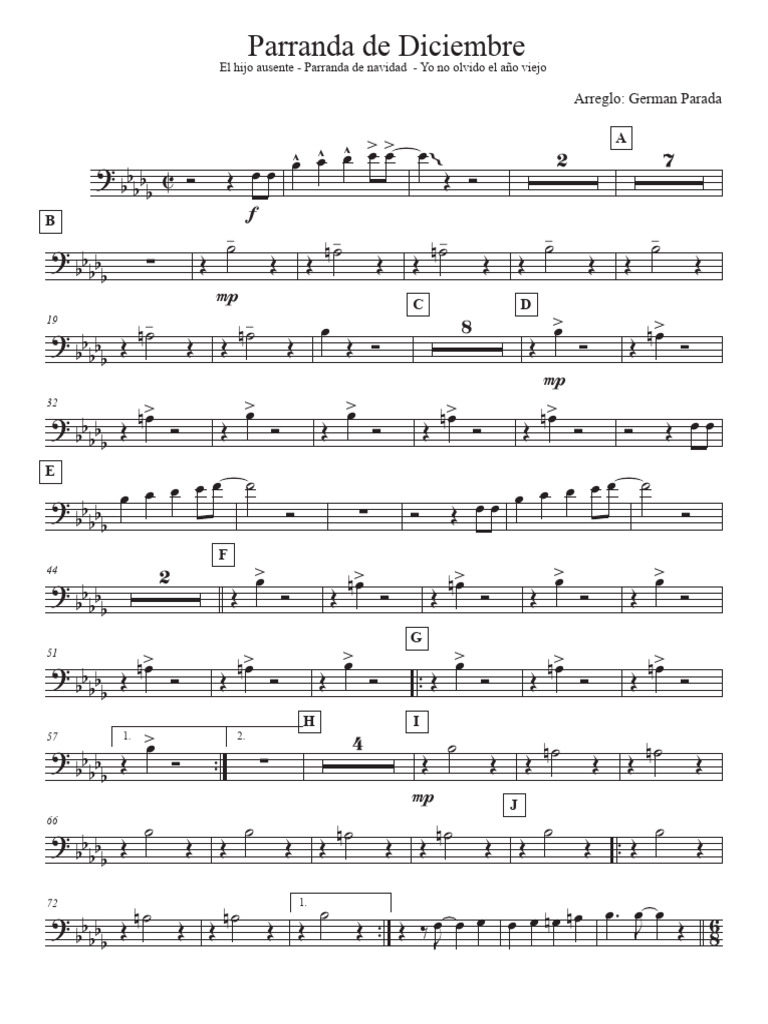Parranda de Navidad - Score - Trombone 2 | PDF