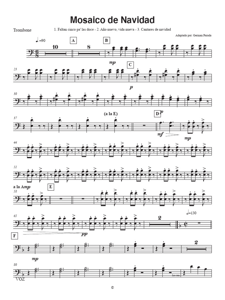 Mosaico Tropical Navidad - Trombone (1) | PDF