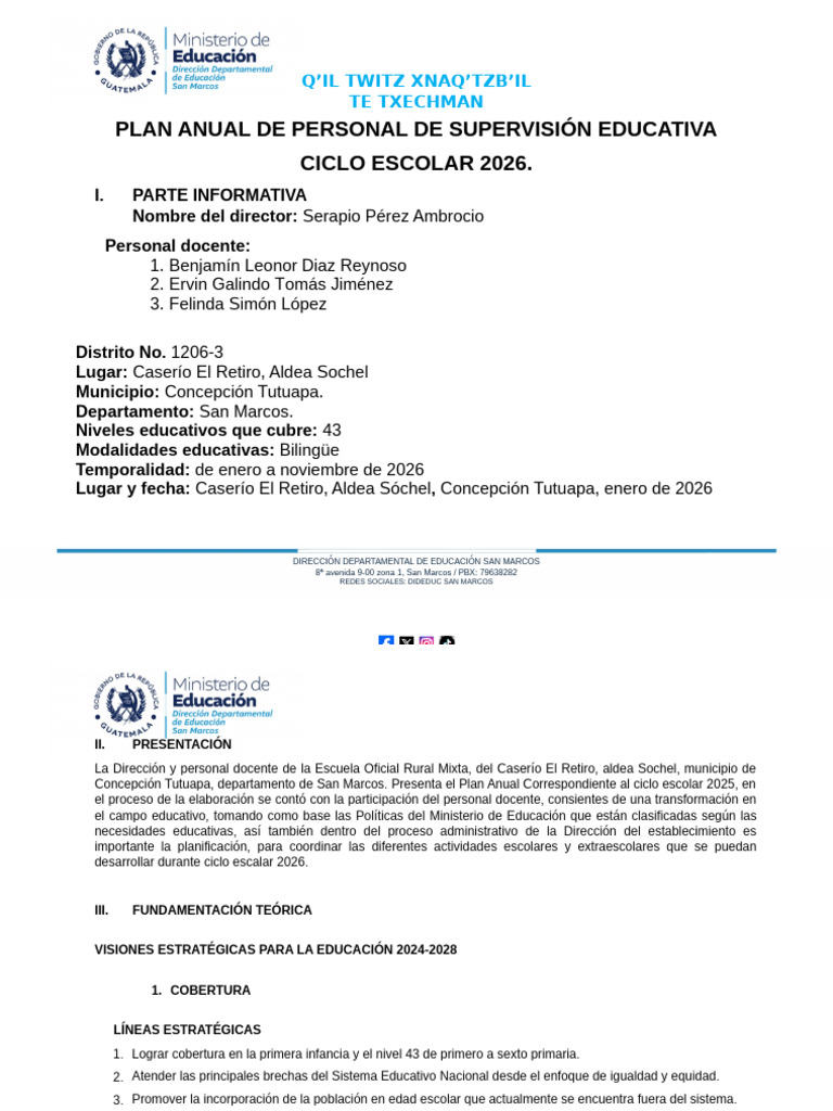 POA. FORMATO PLAN ANUAL DIRECTORES 2026 | PDF | Enseñando | Multilingüismo