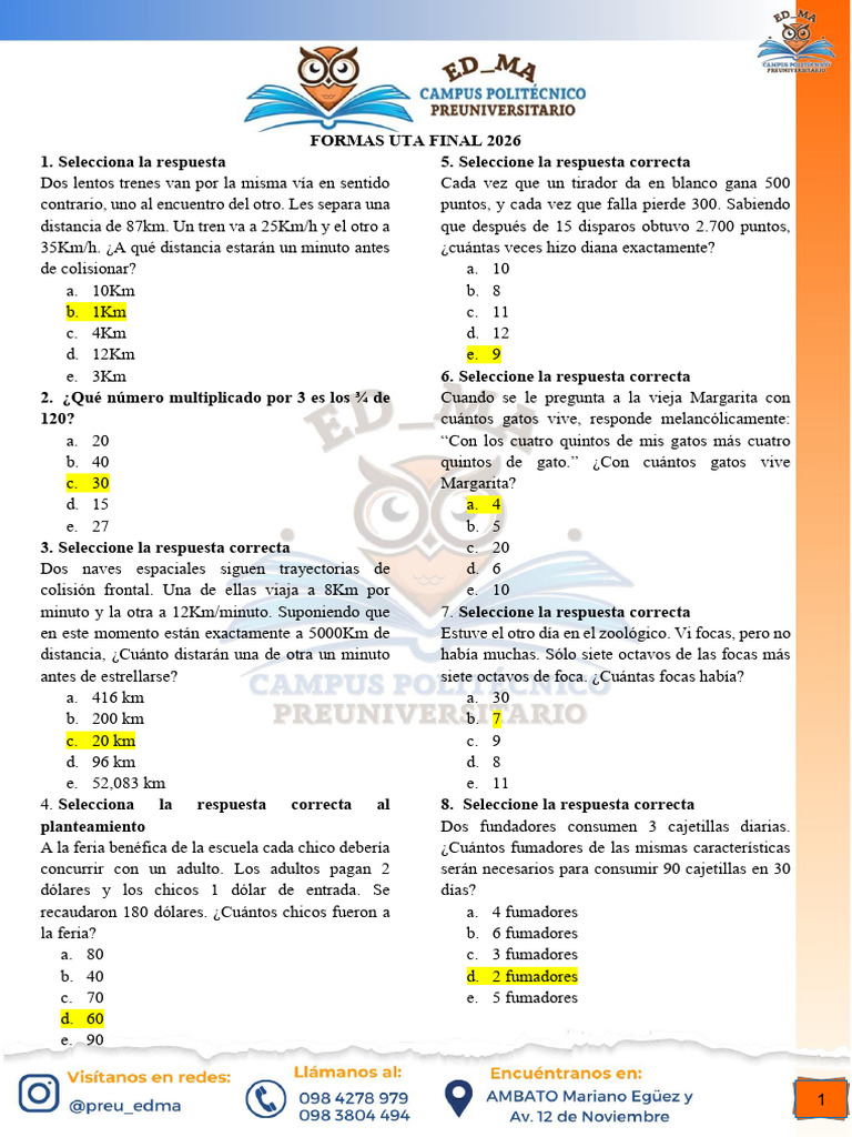 UTA 2026_REPASO FINAL | PDF