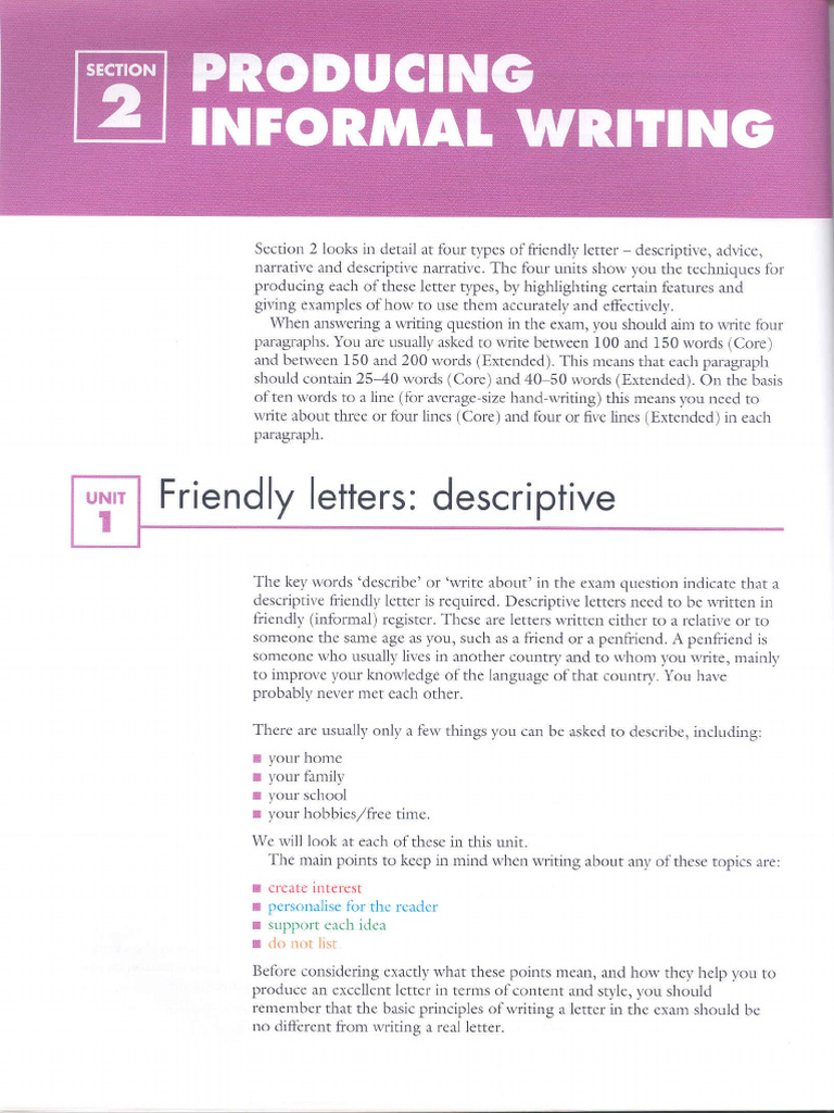 Writing Informal Letters | PDF