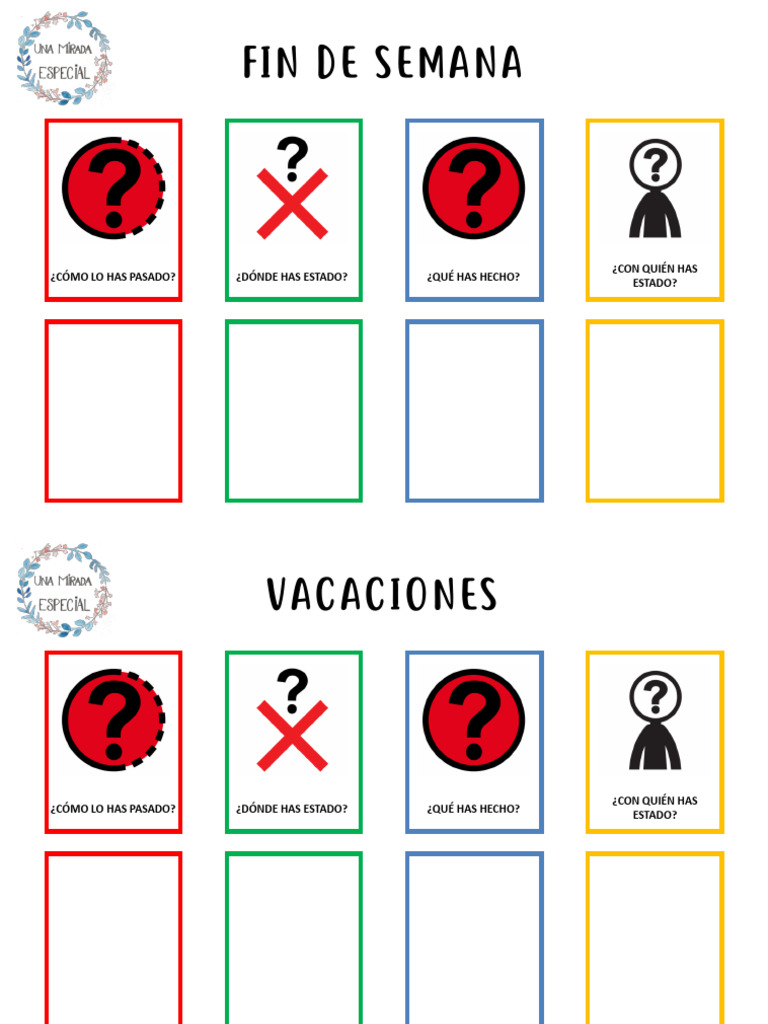 Actividades de Fin de Semana y Vacaciones | PDF