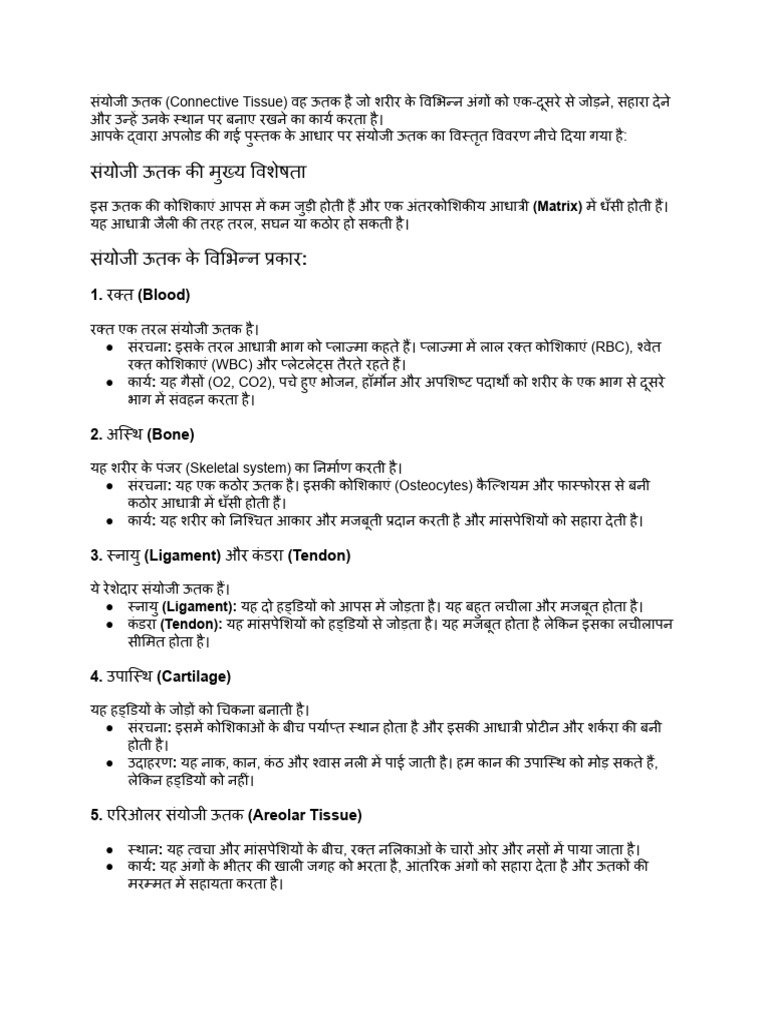 Isame Connective Tissue Ko Bistar Se Bataye | PDF