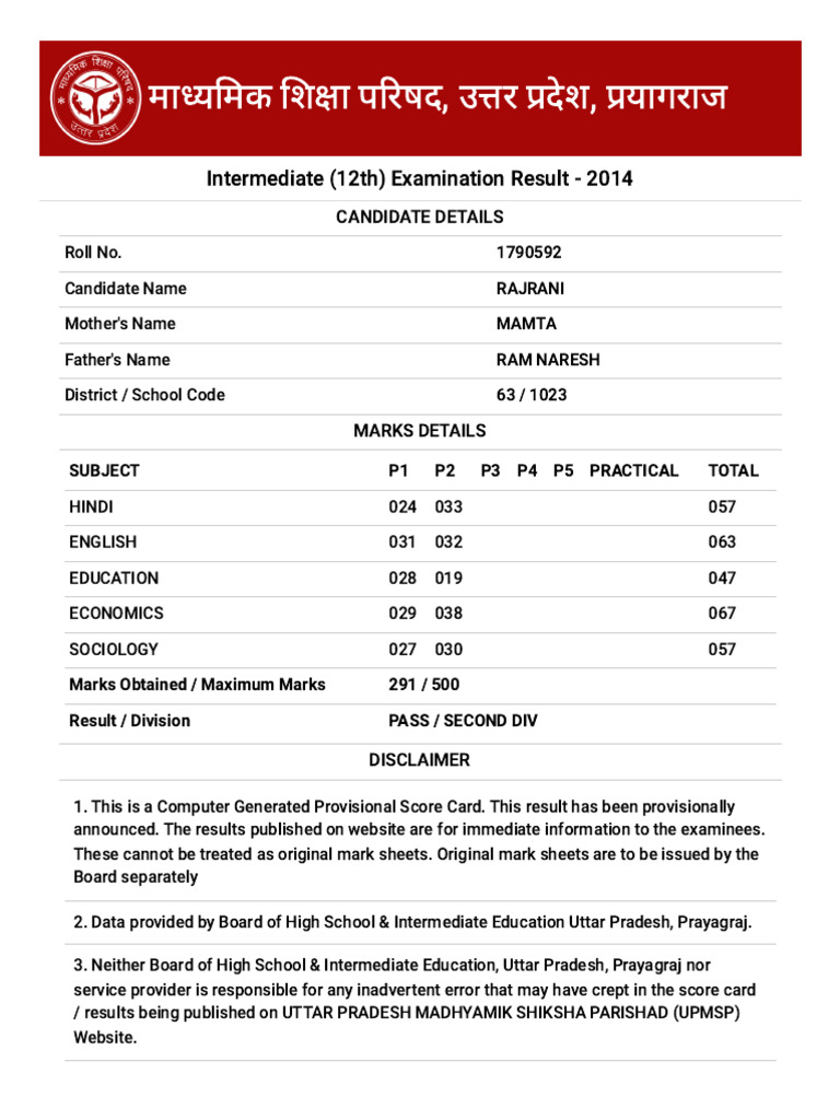 Intermediate (12TH) Examination Result - Result Dashboard (4) | PDF