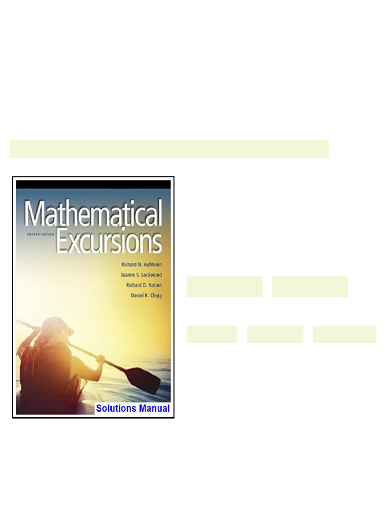 Mathematical Excursions 4th Edition Aufmann Solutions Manual No Waiting ...