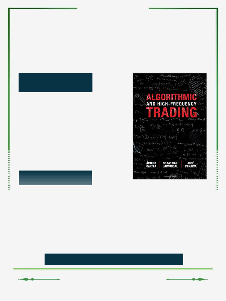 Algorithmic and High Frequency Trading 1st Edition Álvaro Cartea ebook ...