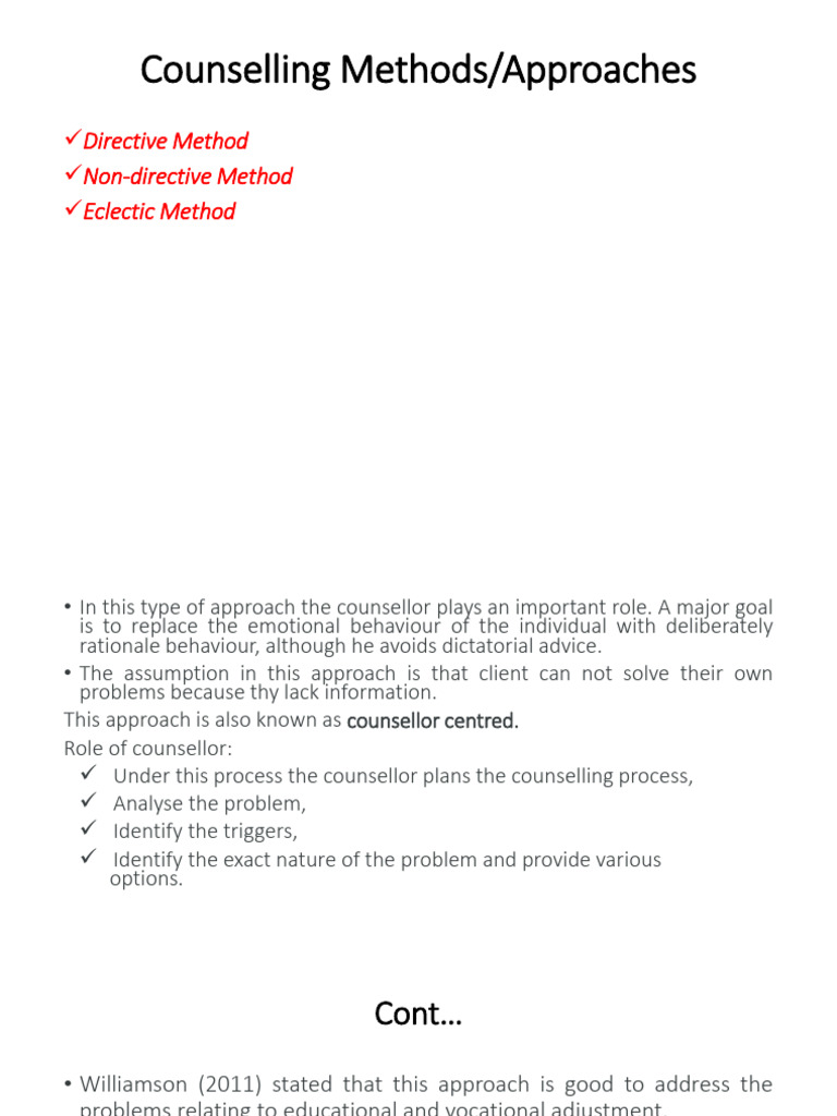 Lecture 03 - Counselling Methods | PDF | Psychotherapy | Self Actualization