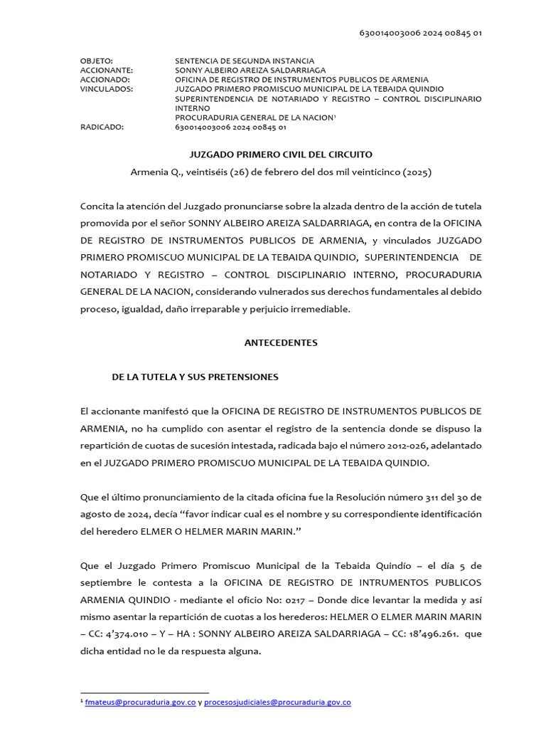 005SentenciaRevocaImprocedente | PDF | Caso de ley | Sentencia (ley)