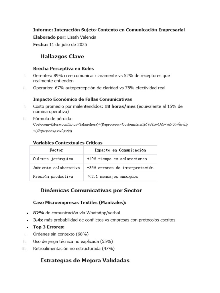 Contexto en Comunicación Empresarial | PDF