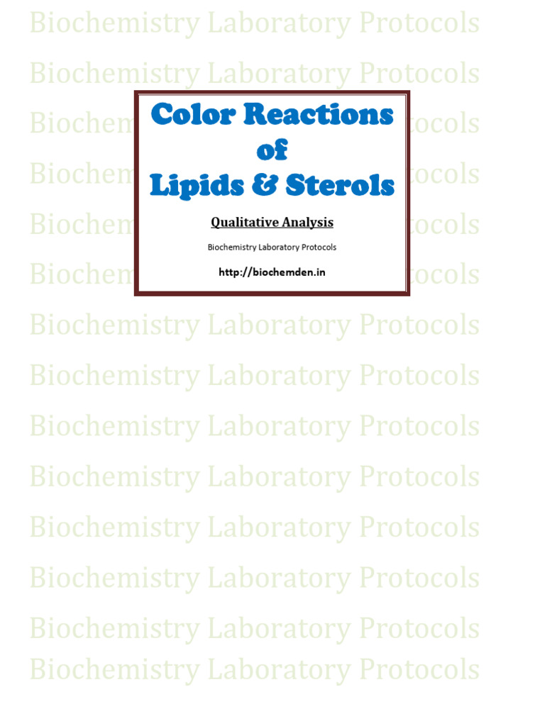 Color Reactions of Lipids.pdf | PDF | Solubility | Soap
