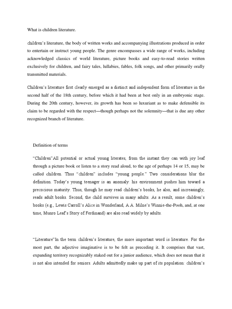 What Is Children | PDF | Fairy Tales | Children's Literature