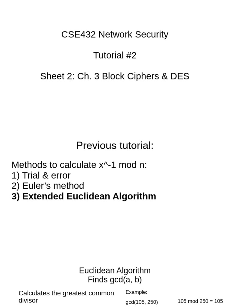 T2 Ch 3 Block Ciphers DES | PDF | Secrecy | Cryptography