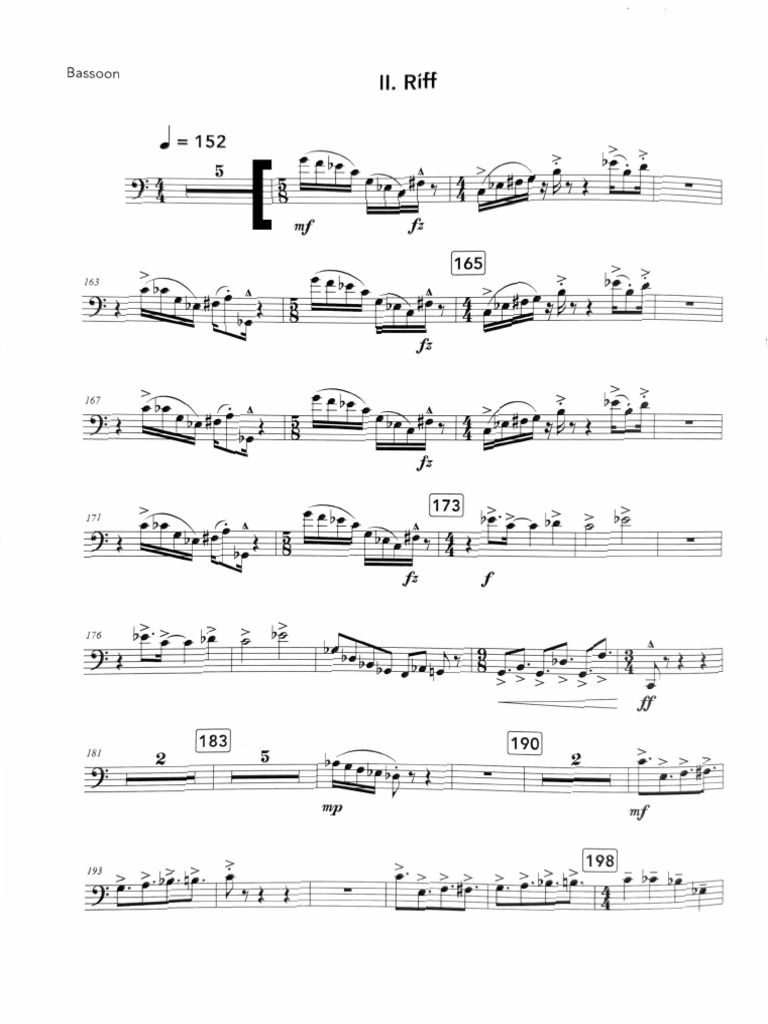10.6A Bassoon Excerpt 2.concerto For Wind Ensemble - mvt.II | PDF