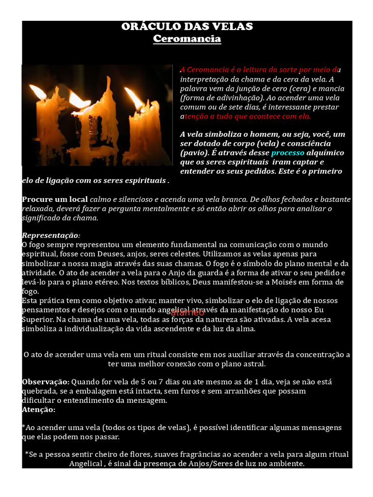 Oráculo_das_Velas_-_Carboi (1) | PDF | Vela | Anjo