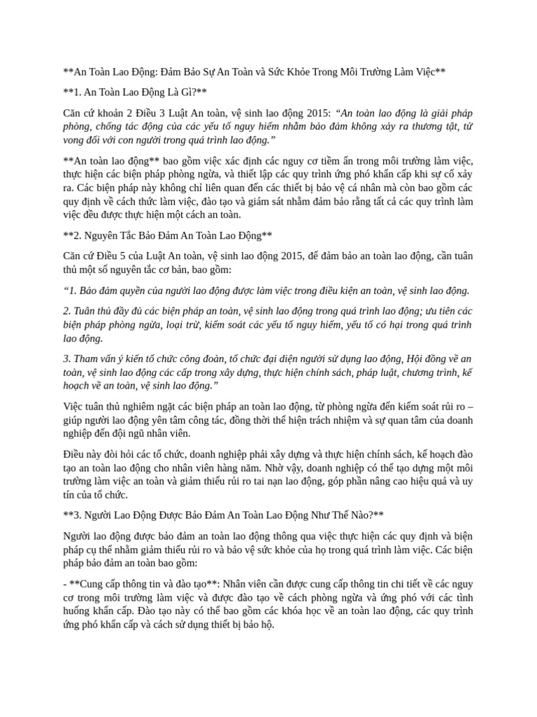 An Toàn Lao Động | PDF