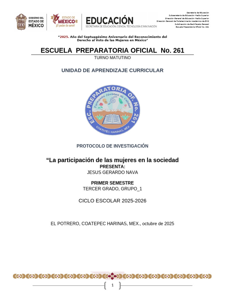 Jesus Gerardo Nava 3ro 1 | PDF | Igualdad de género | Estudios de género