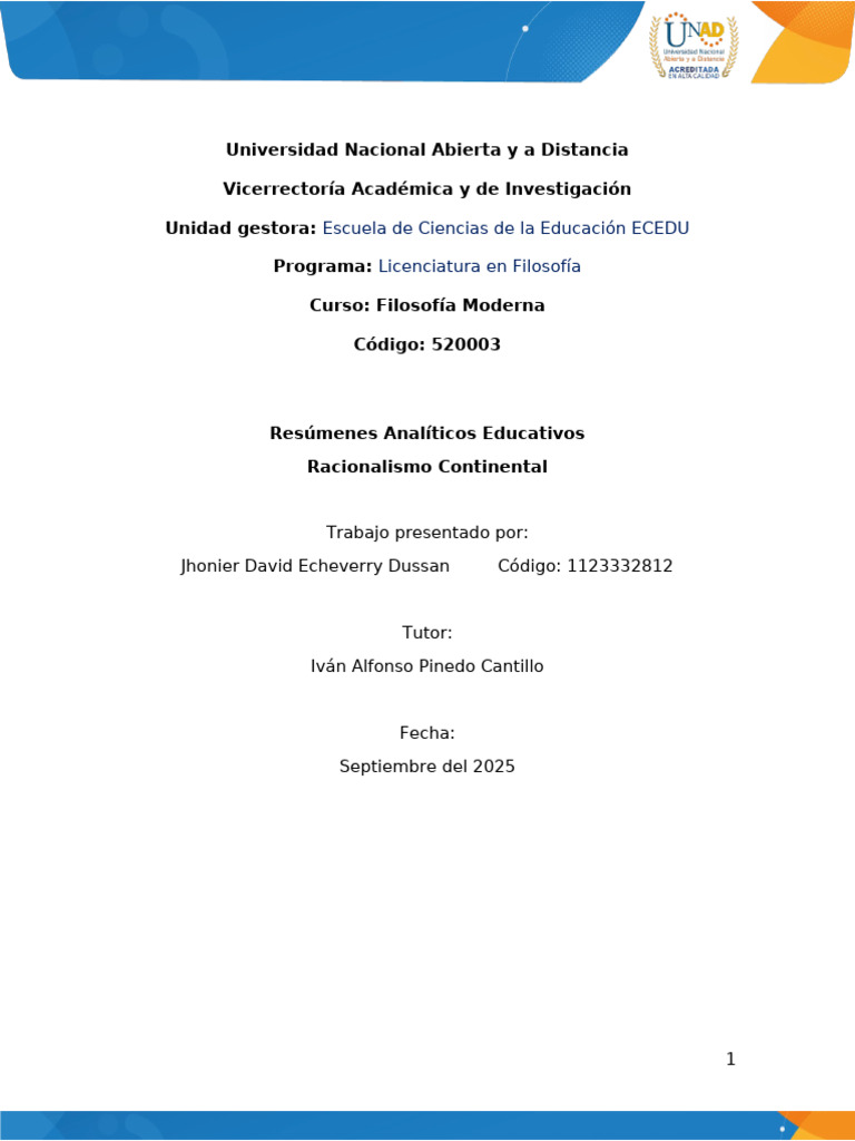 RAE 2 - Jhonier David Echeverry Dussan | PDF | René Descartes ...