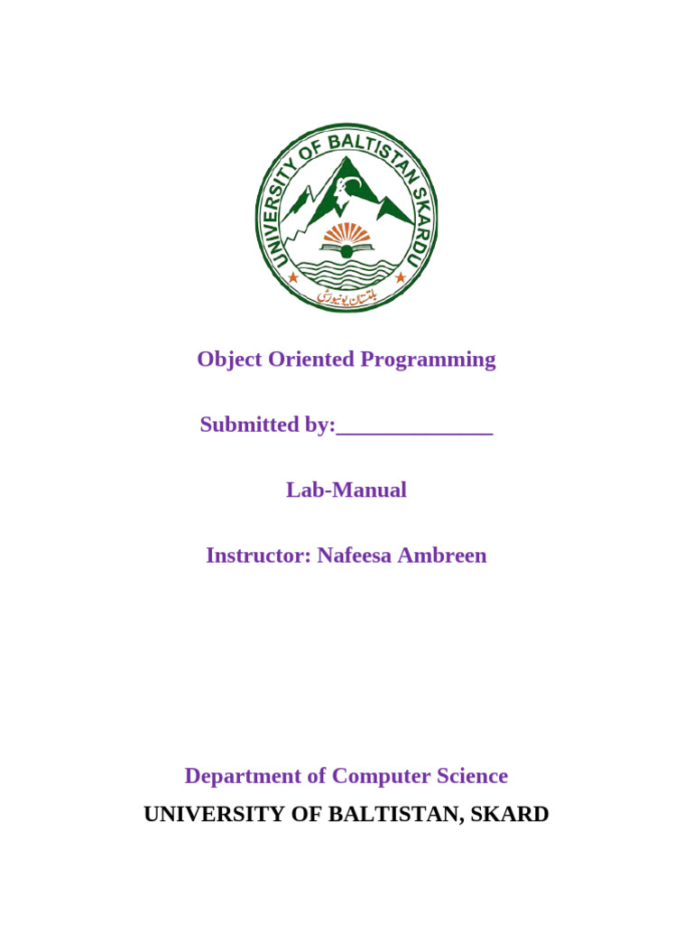 Lab Task 1 - 7 | PDF | Object Oriented Programming | Class (Computer Programming)