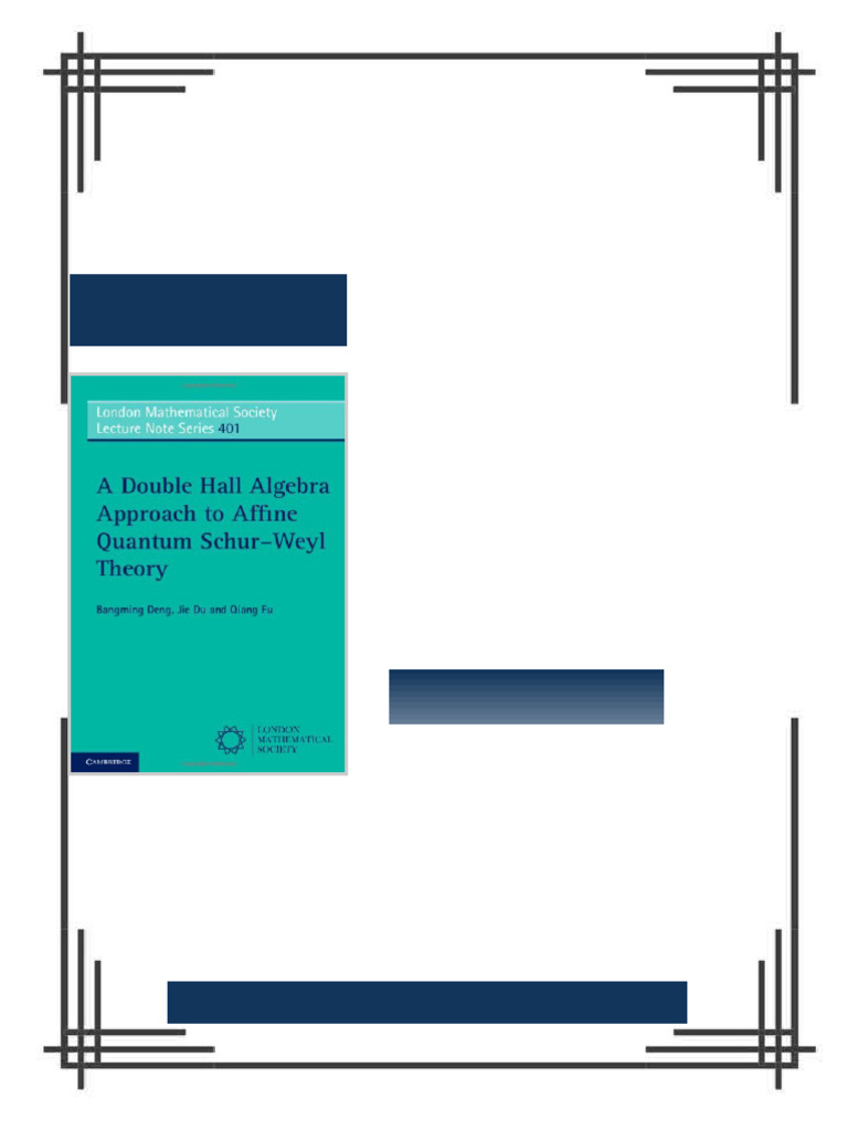 A Double Hall Algebra Approach to Affine Quantum Schur Weyl Theory 1st ...