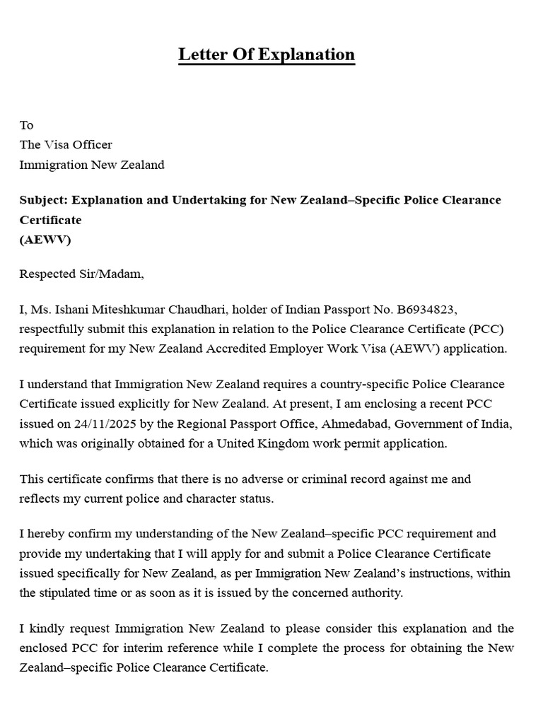 New Zealand Police Clearance Certificate Explanation | PDF