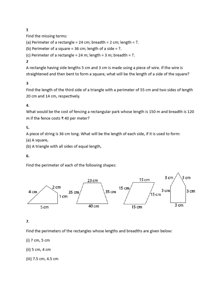 Perimeter and Area | PDF