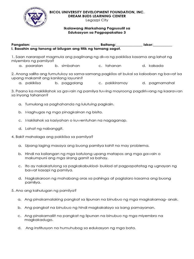 2nd Quarter ESP 3 | PDF