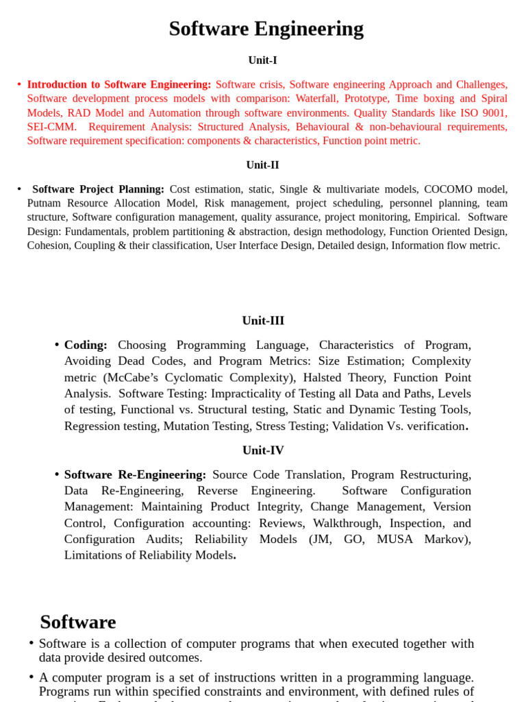 Comprehensive Guide to Software Engineering | PDF | Software ...
