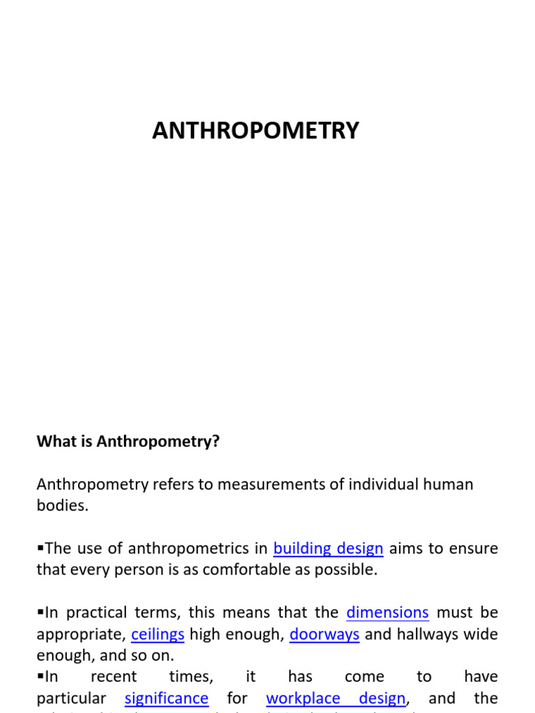 Anthropometry | PDF