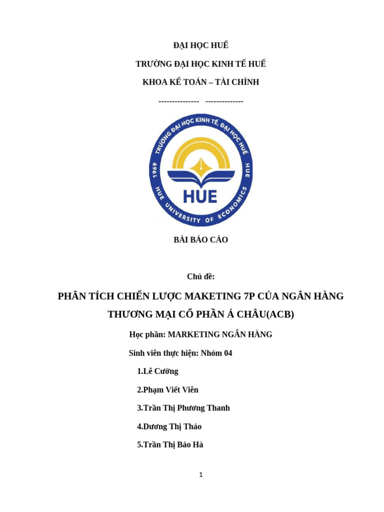 Marketing Ngân Hàng N03_NHOM4 | PDF