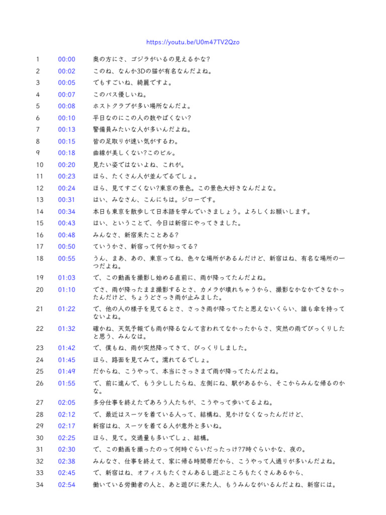 Words List With Youtube Url | PDF