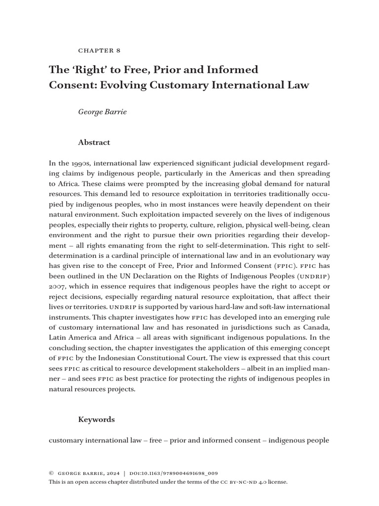 Evolving Customary Law on Indigenous Consent | PDF | Justice | Crime ...