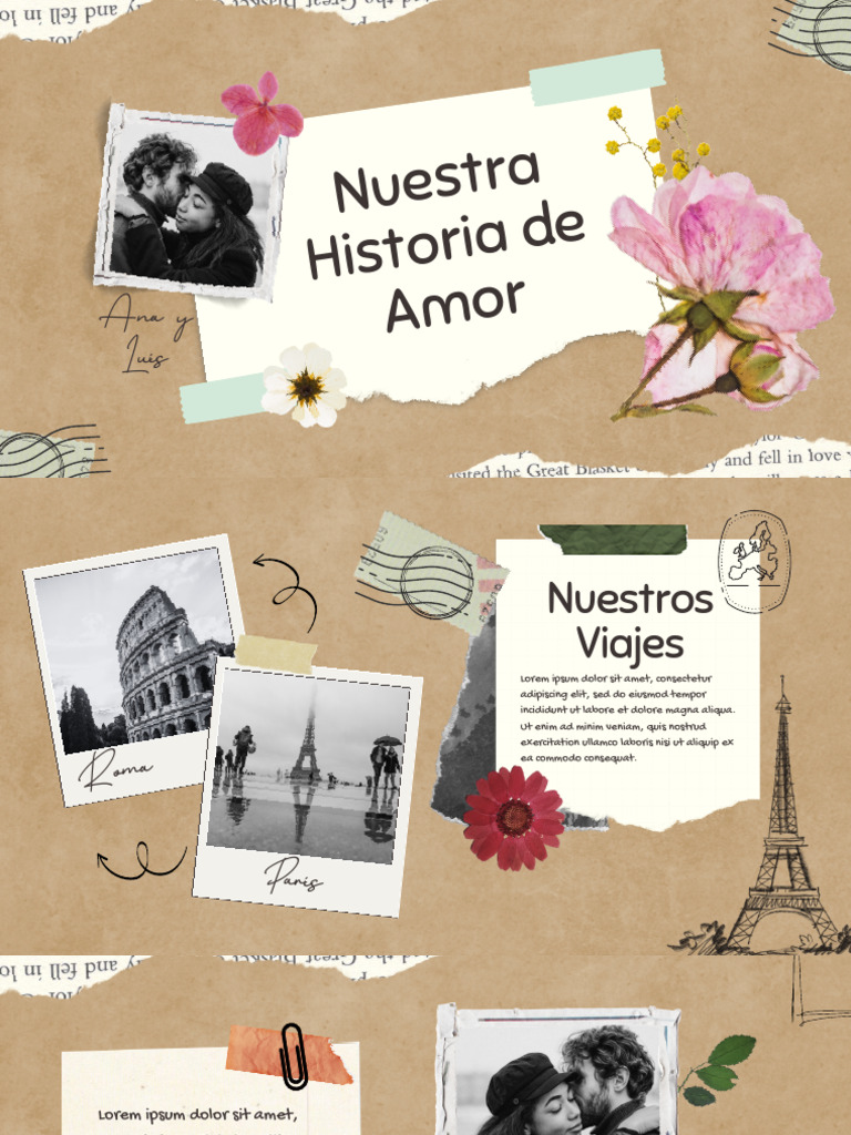 Presentación Diapositivas Álbum de Fotos Pareja Romántico Scrapbook ...