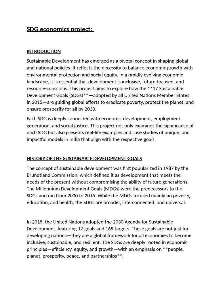 Econ SDG Project Draft | PDF | Sustainability | Natural Environment