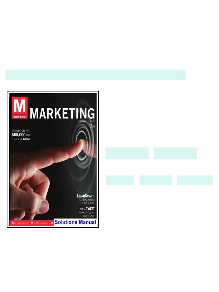 M Marketing 3rd Edition Grewal Solutions Manual available all format ...