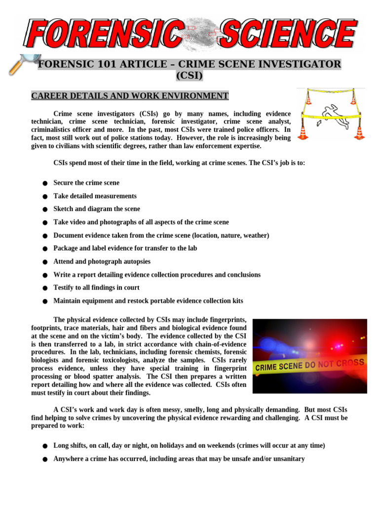 Irfan Haider - [Template] Forensic 101 - Crime Scene Investigator | PDF ...