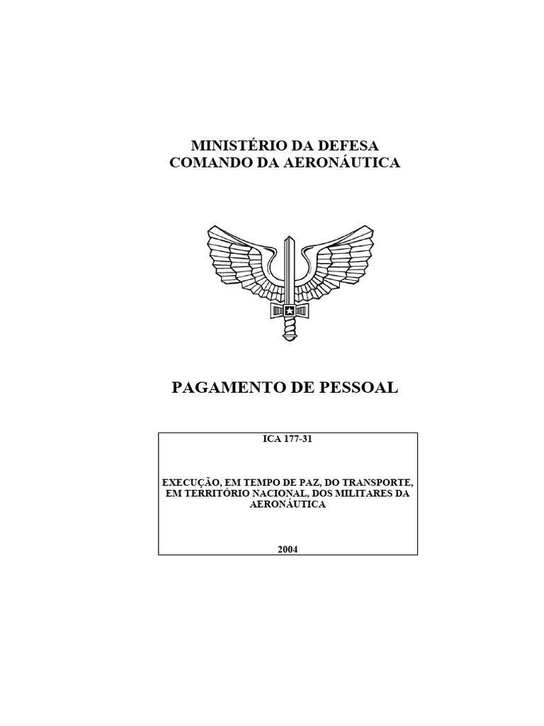 ICA 177-31-2004- EXECUÇÃO, EM TEMPO DE PAZ, DO TRANSPORTE DOS MILITARES ...
