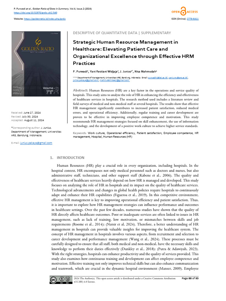 Strategic Human Resource Management in Healthcare | PDF | Human ...