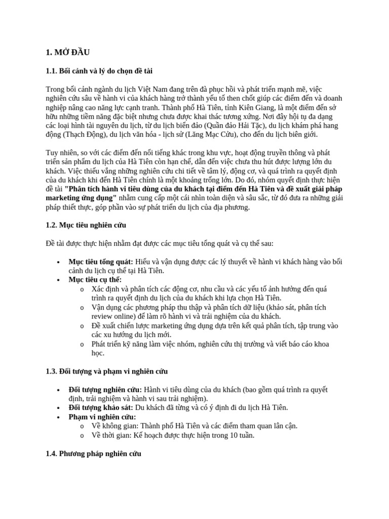 Hành vi người tiêu dùng du lịch | PDF