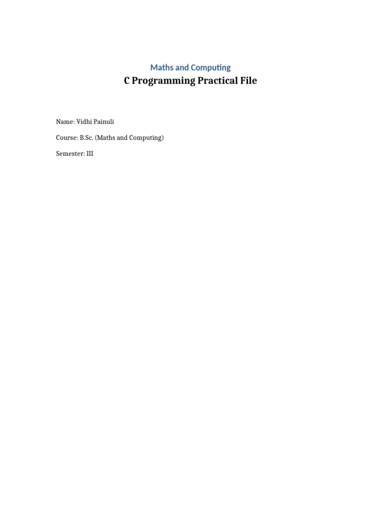 C Programming Practical Exercises Guide | PDF | Numbers | Computer ...