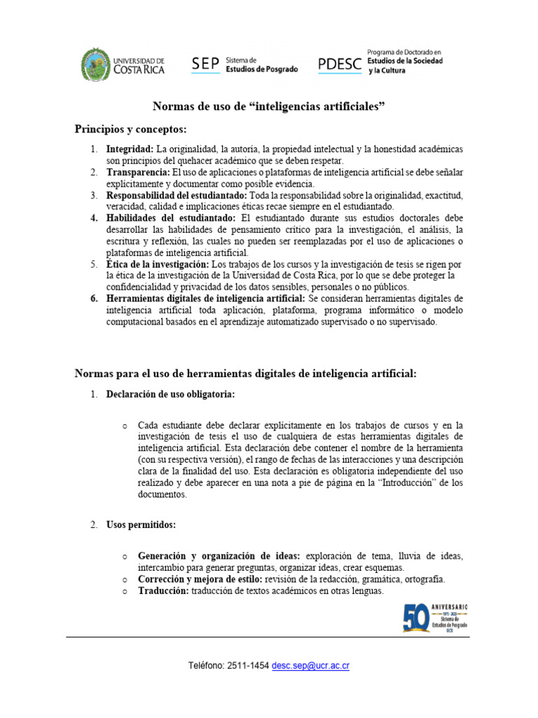 Normas para el Uso de IA en Investigación | PDF | Inteligencia ...