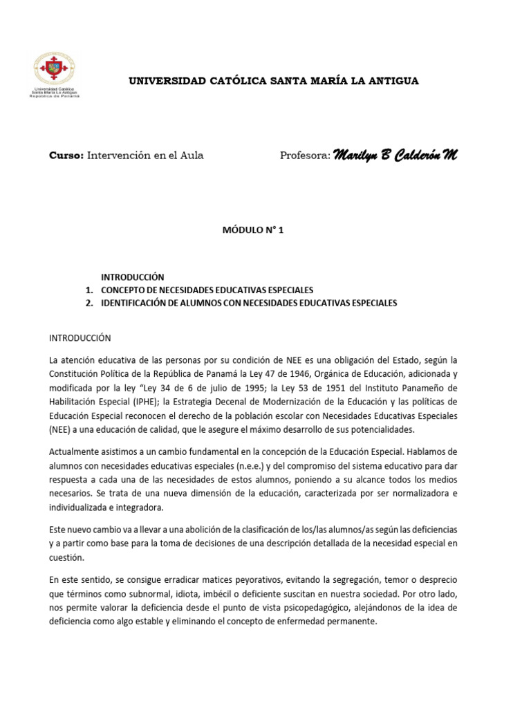 Modulo 111 Intervencion en El Aula de Clase | PDF | Aprendizaje | Plan de estudios