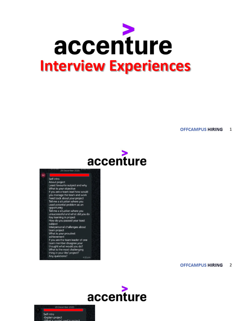 Accenture Interview Experience | PDF