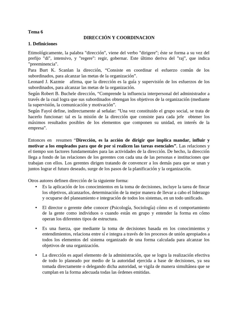Tema 6 Direccion y Control | PDF | Auditoría | Business