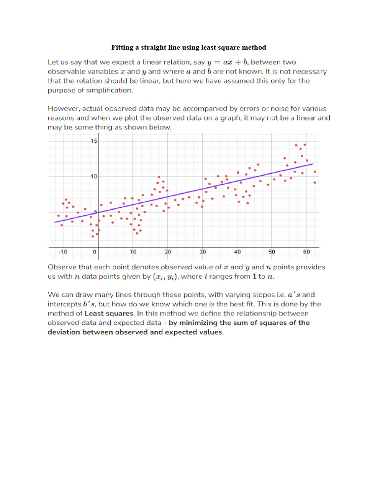 Notes Least Square Fitting | PDF