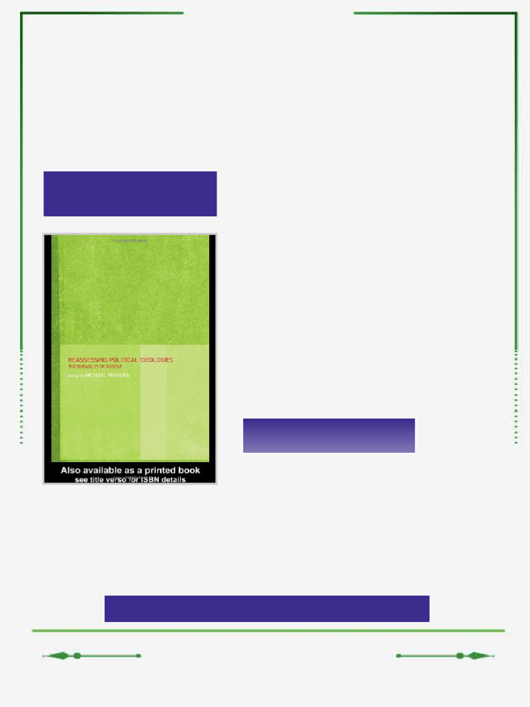 Reassessing Political Ideologies The Durability of Dissent First ...