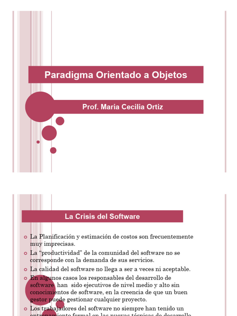 Paradigma Orientado a Objetos en Software | PDF | Objeto (informática ...