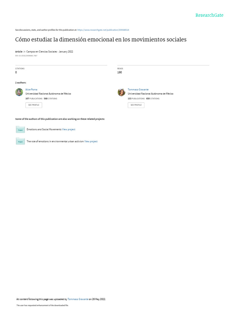 Poma & Gravante - Cómo Estudiar La Dimensión Emocional | PDF | Las emociones | Experiencia