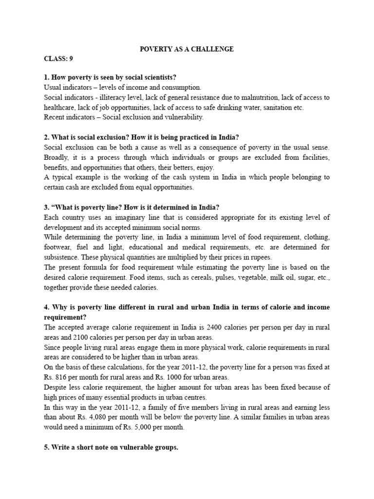 Understanding Poverty in India: Causes & Solutions | PDF | Poverty ...