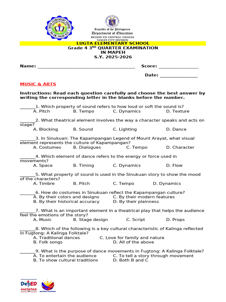 MAPEH-4-2026 | PDF | Foods | Nutrition
